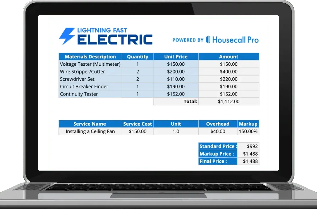 Electrician Flat-Rate Pricing Template - Housecall Pro
