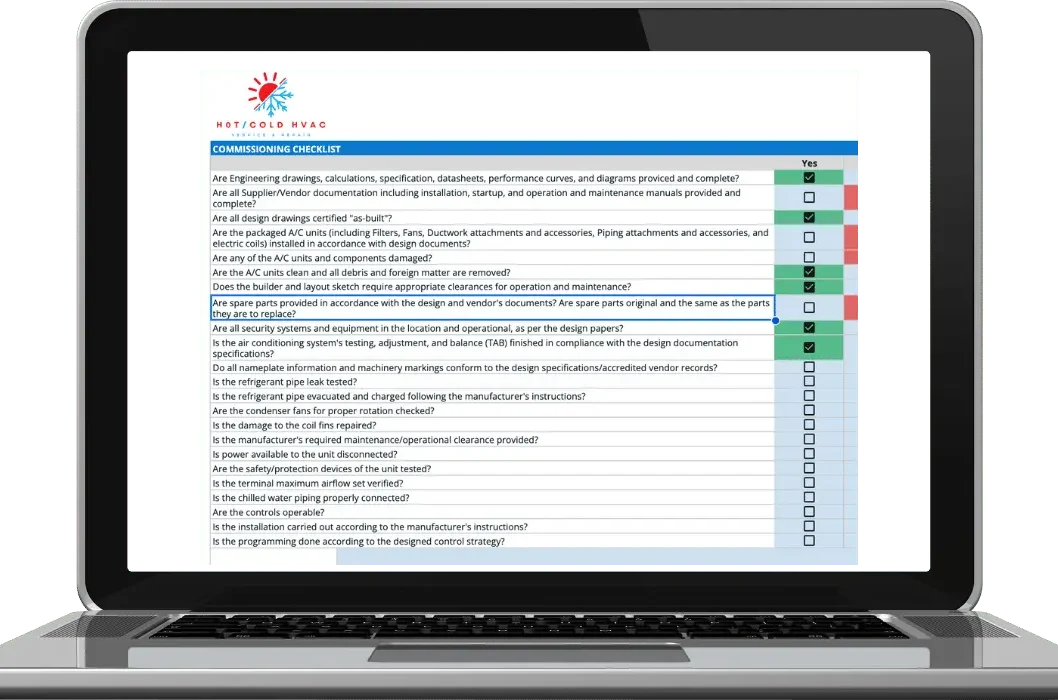 HVAC Equipment Commissioning Checklist Template - Housecall Pro