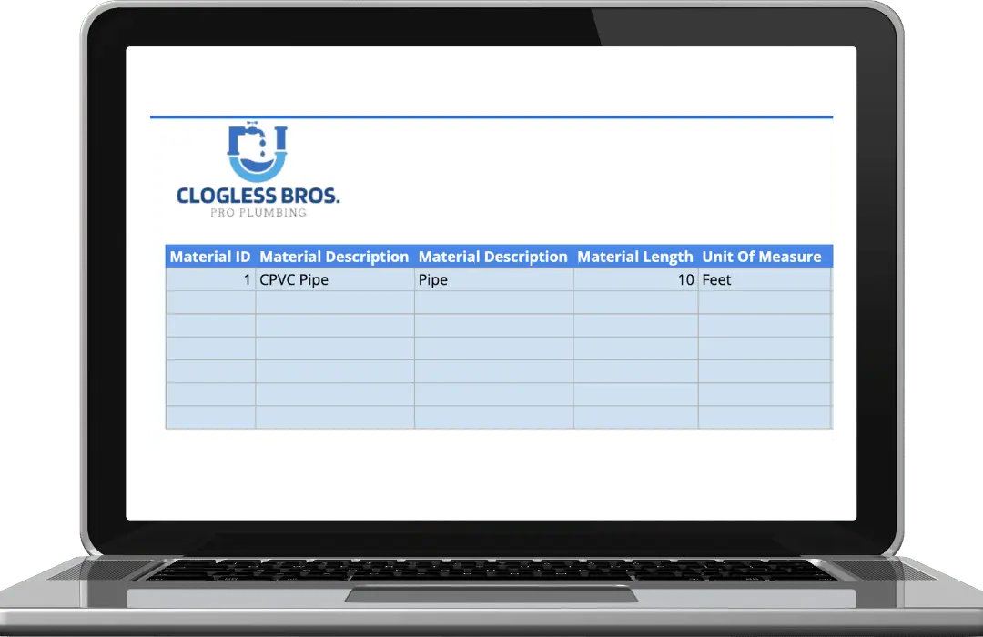 Plumbing Material List Template - Housecall Pro