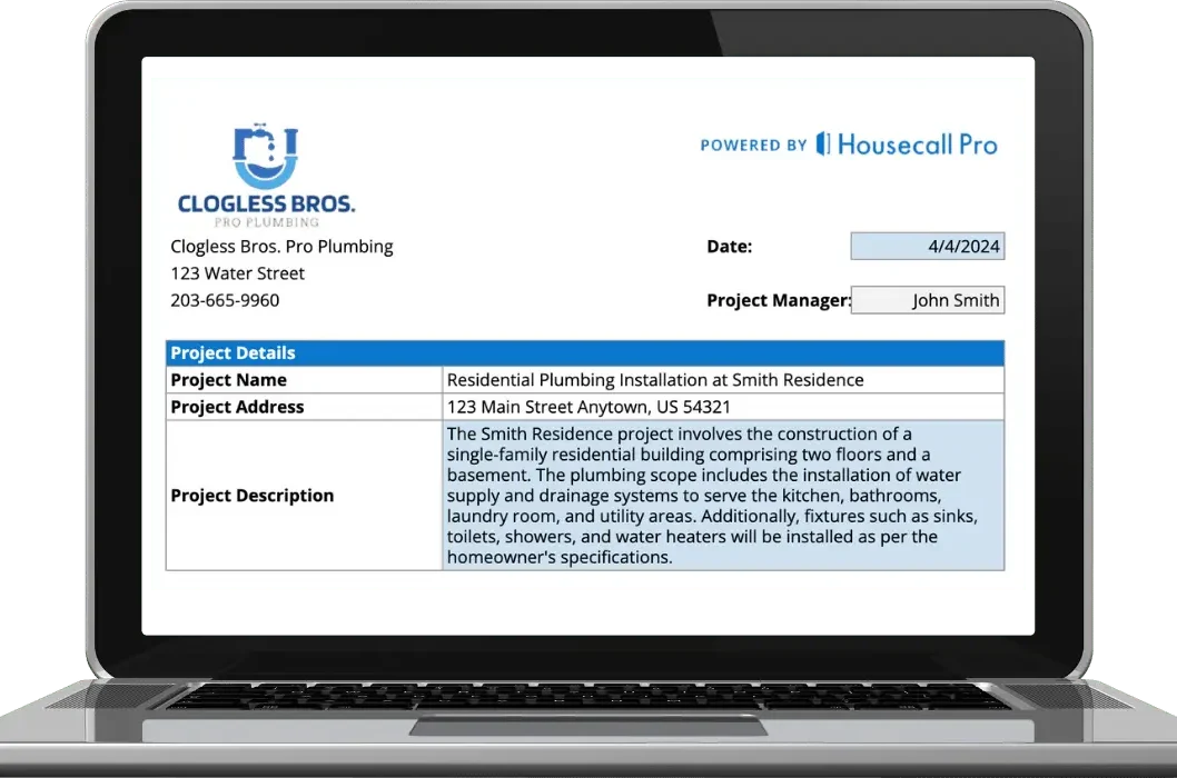 Plumbing method statement template (free download) - Housecall Pro