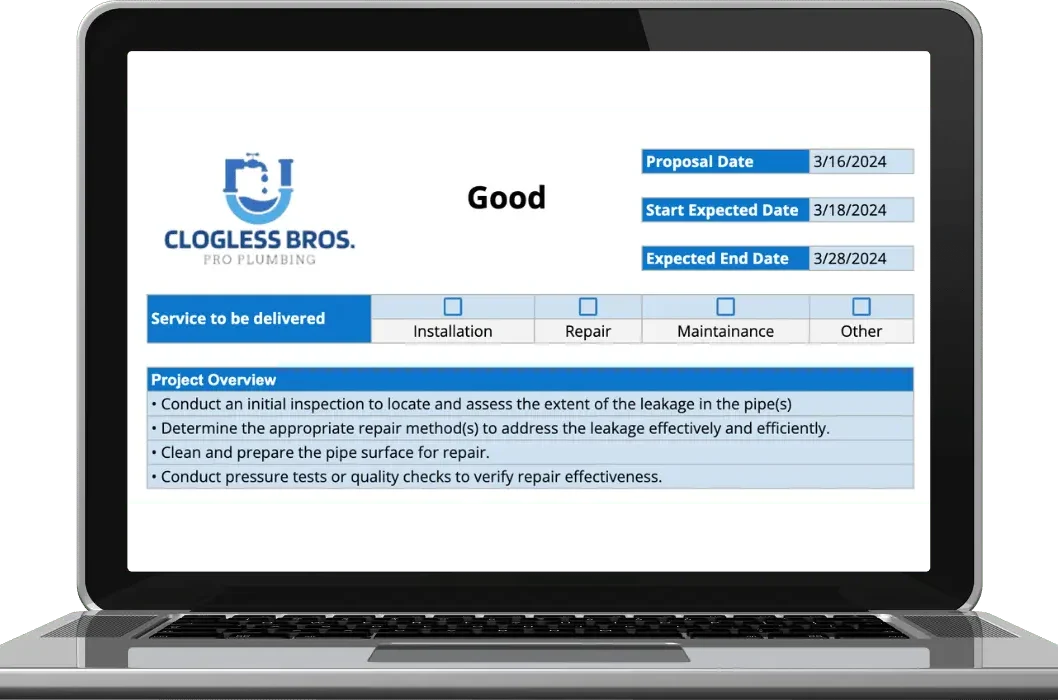 Plumbing proposal template (free download) - Housecall Pro