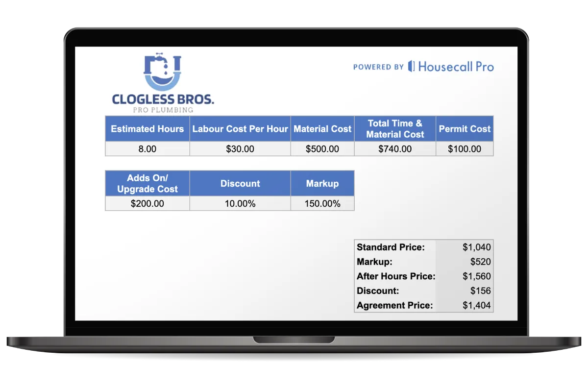 Plumbing flat rate pricing template (free download) - Housecall Pro