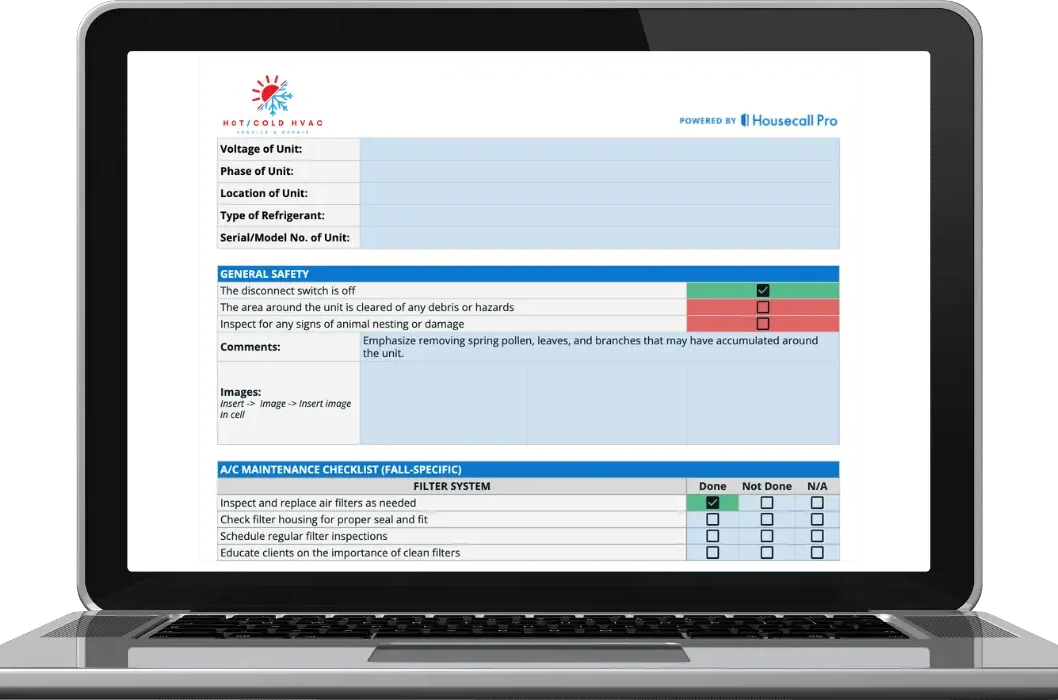 Fall HVAC maintenance checklist template (free download) - Housecall Pro