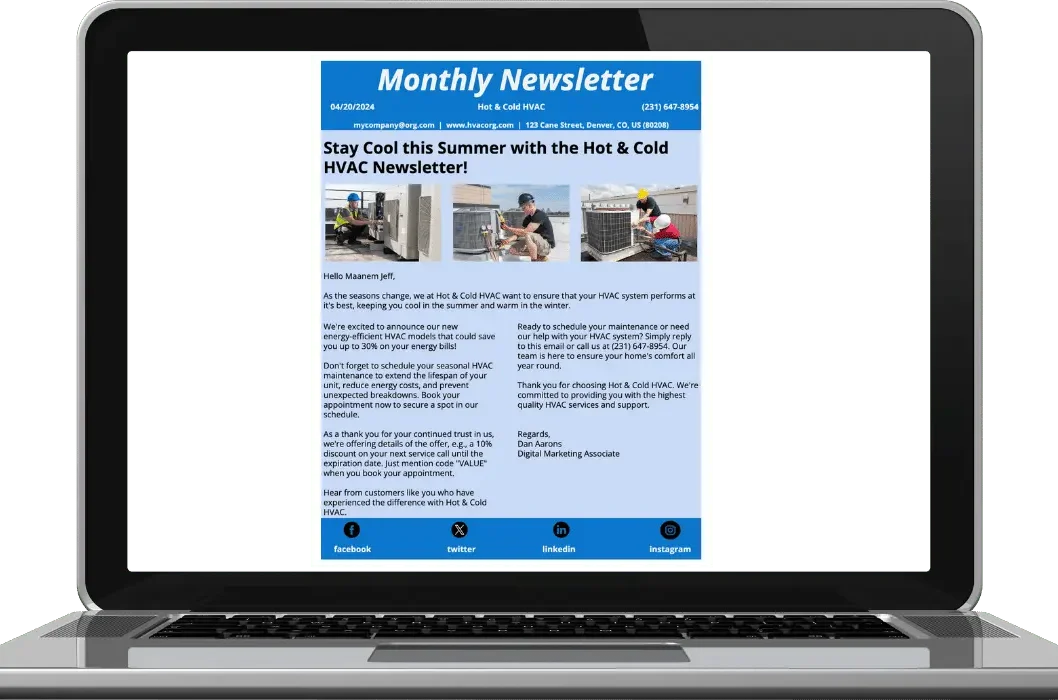 HVAC Newsletter Template (Free Download) | Housecall Pro