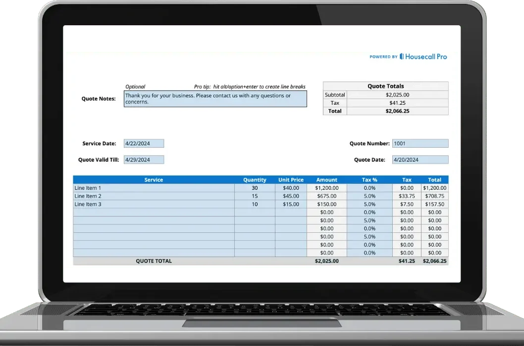 HVAC Quote Template (Free Download) - Housecall Pro