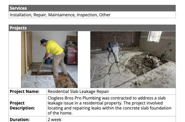 Plumbing business profile template (free download) - Housecall Pro