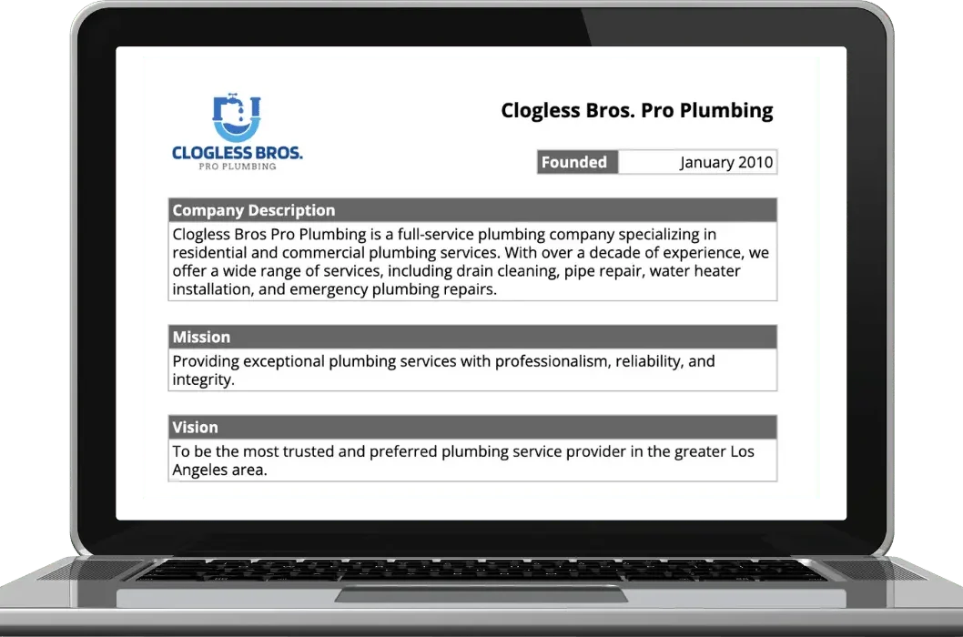 Plumbing business profile template (free download) - Housecall Pro