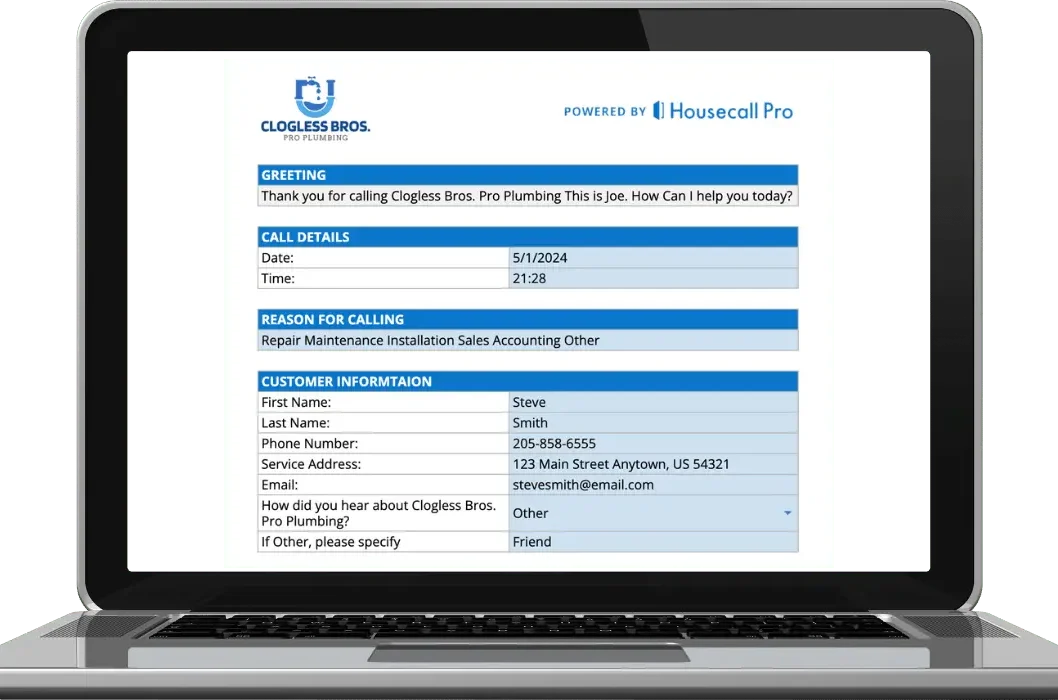 Plumbing dispatcher script template (free download) - Housecall Pro