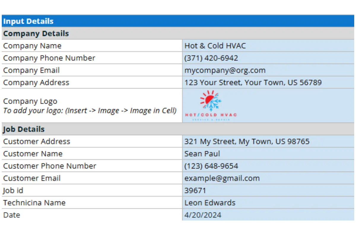 HVAC Filter Change Log Template - Housecall Pro