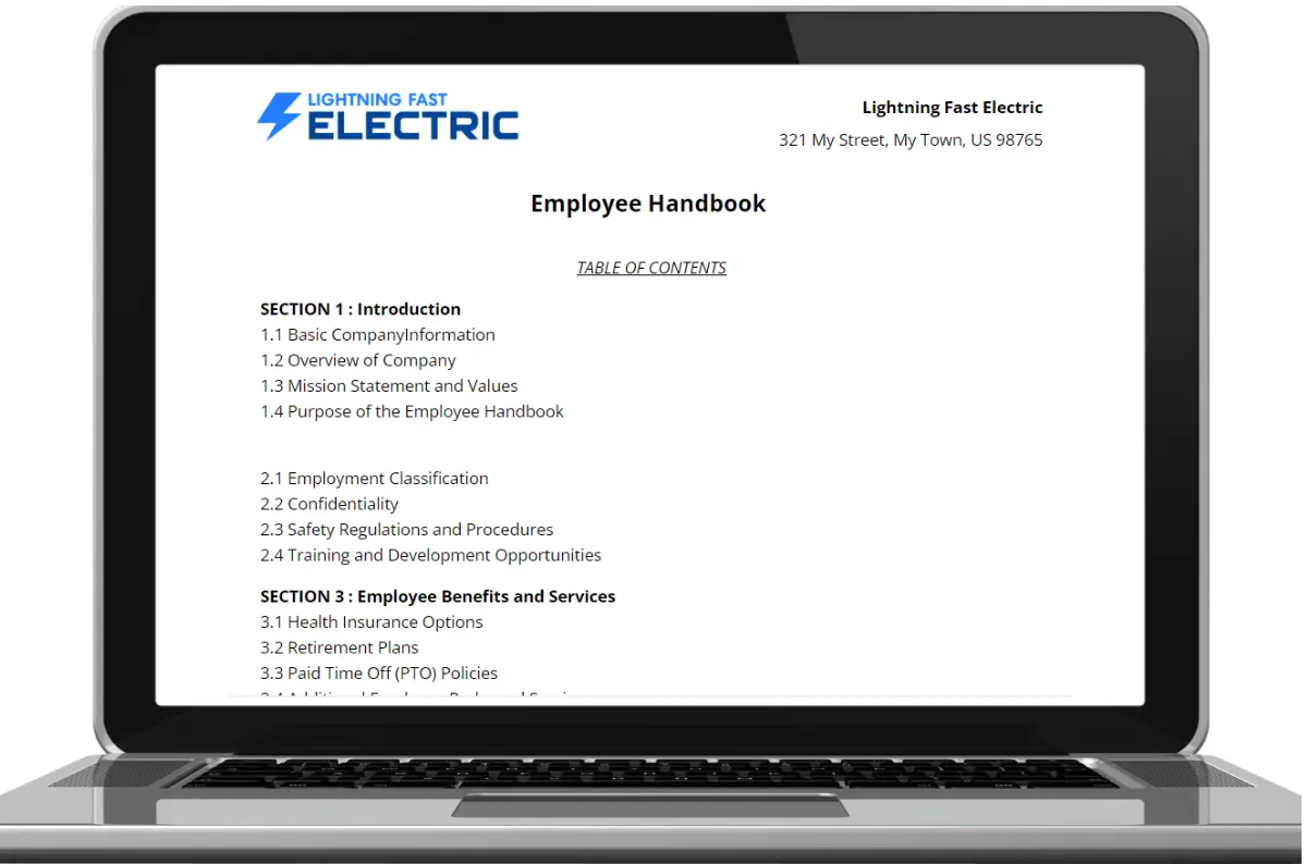 Electrical Company Employee Handbook Template - Housecall Pro